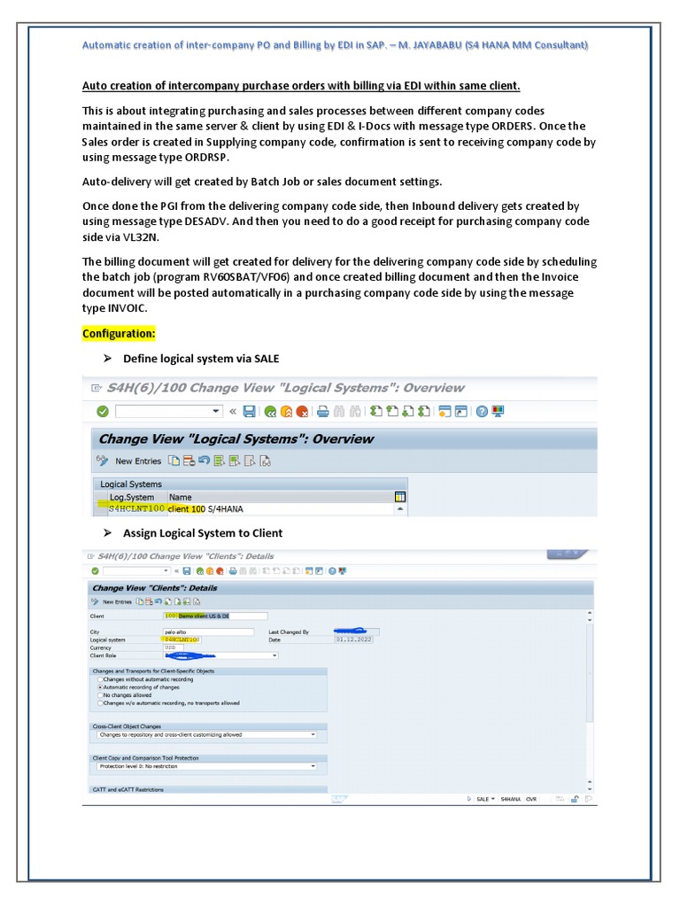 Automating Intercompany PO and Billing in SAP | PDF | Invoice ...