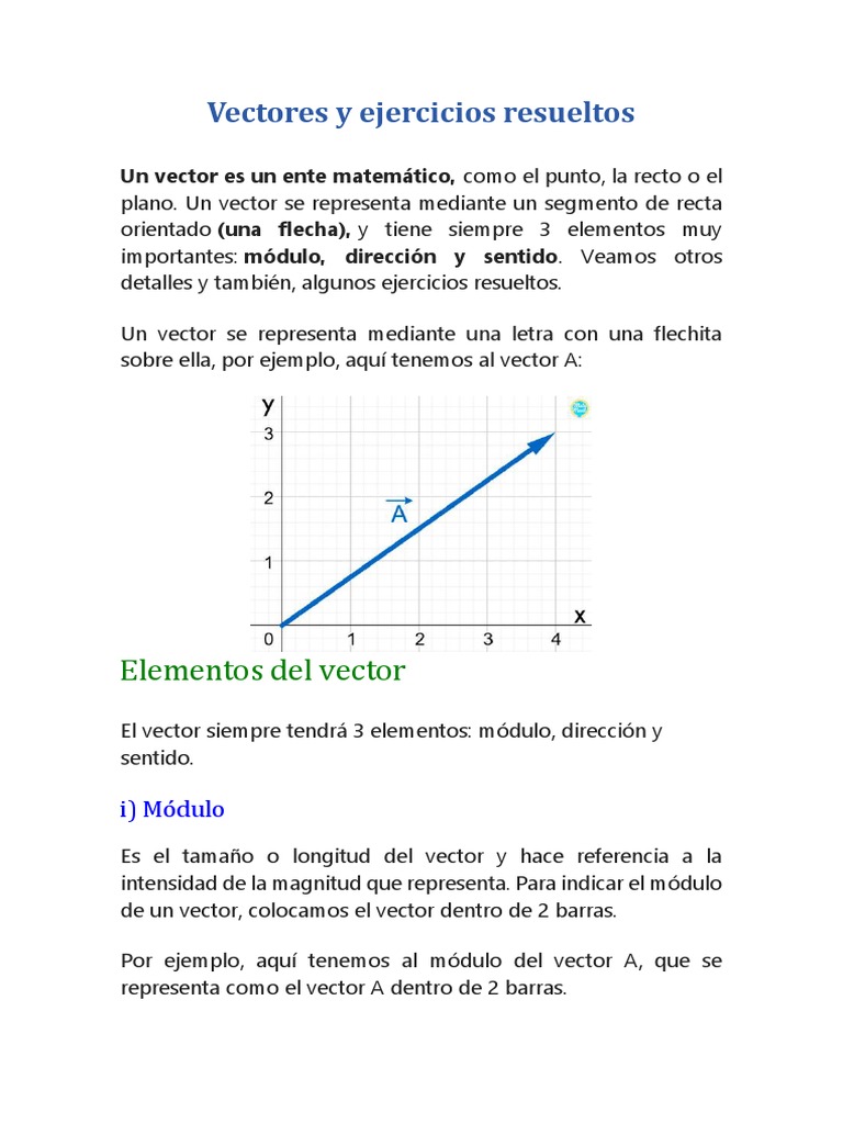 Vectores y Ejercicios Resueltos | PDF | Vector Euclidiano | Mecanica clasica