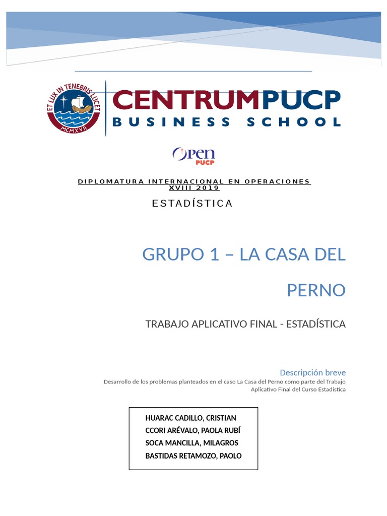 Grupo 1.taf La Casa Del Perno | PDF | Desviación Estándar ...