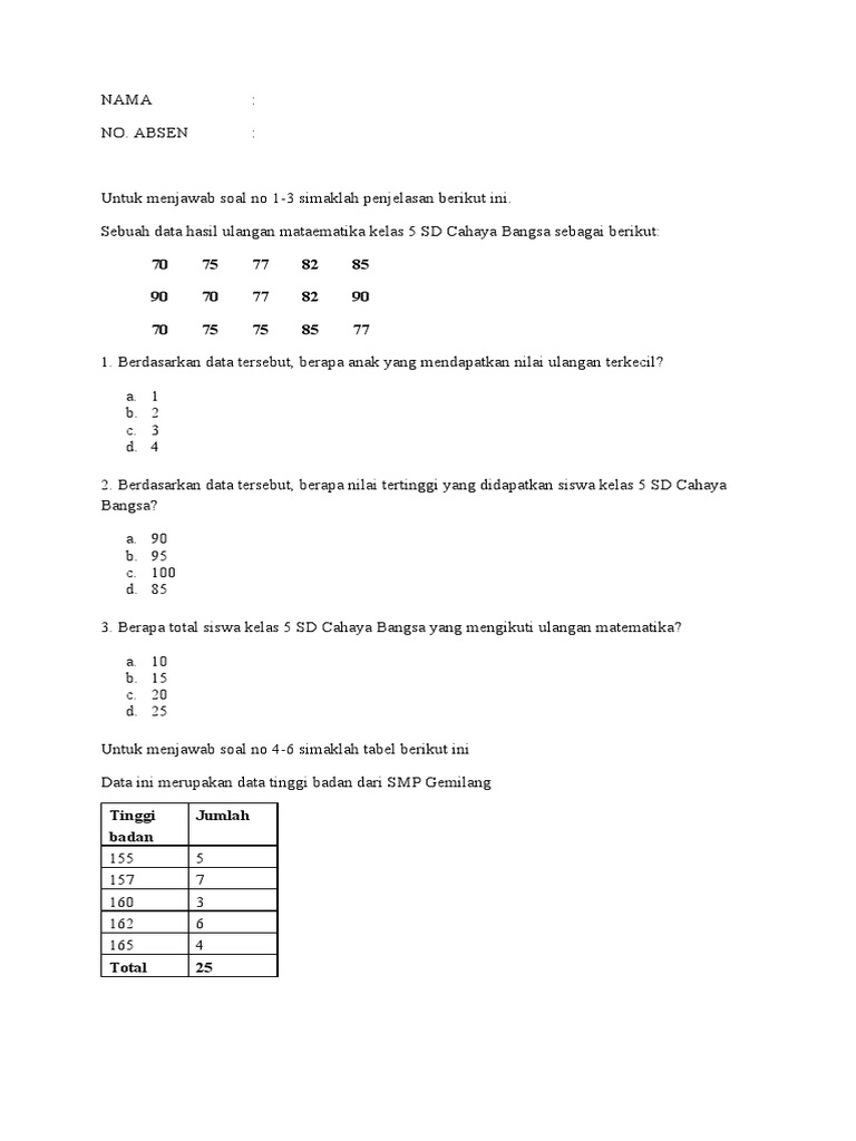 Soal Kelas 5 MTK | PDF