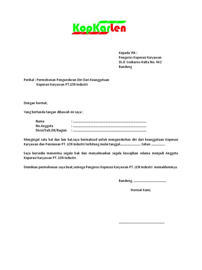 Formulir Keanggotaan Koperasi | PDF