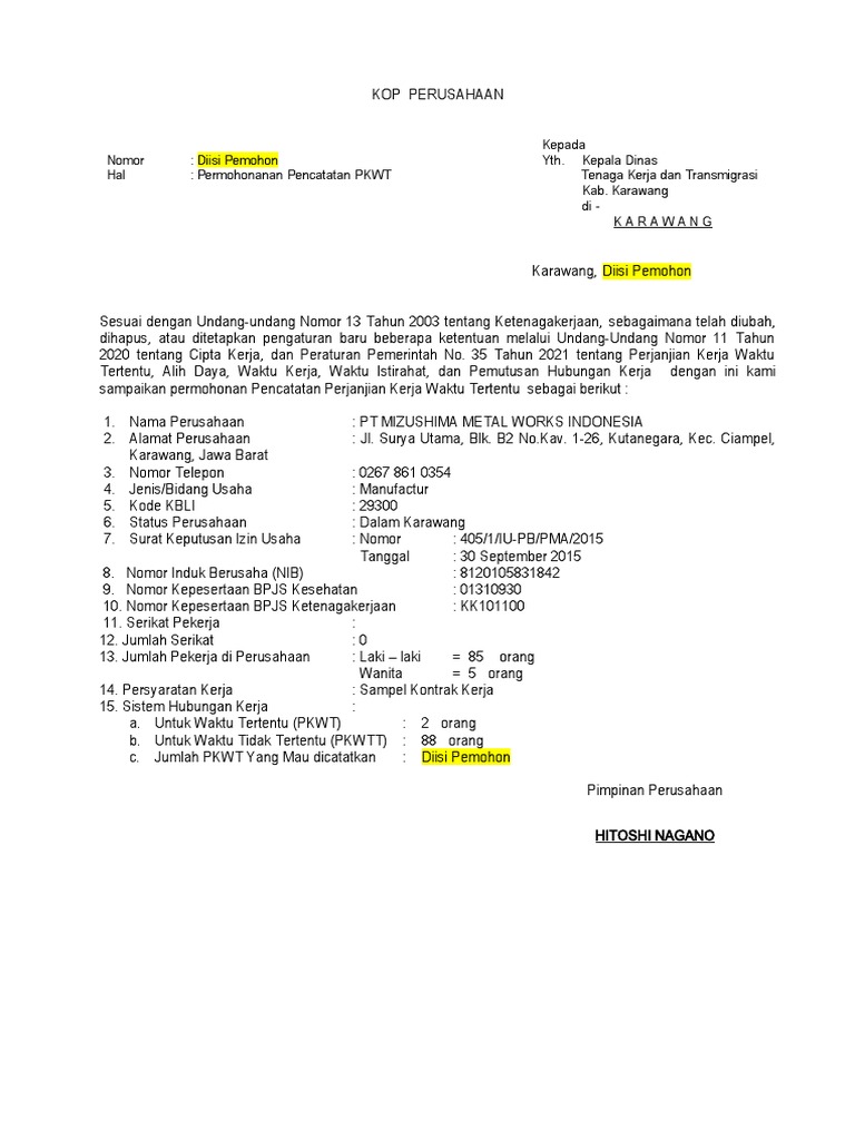 Draft Surat Permohonan 884 202211 | PDF