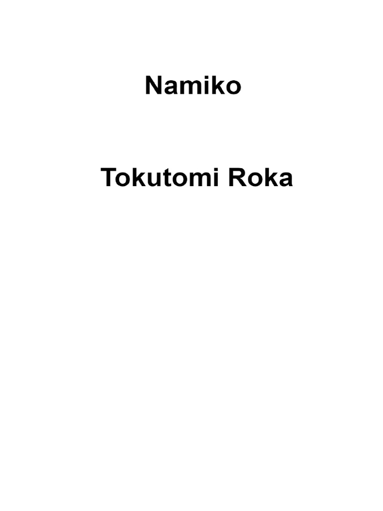 8 Namiko autor Tokutomi Roka | PDF | Amor | Cielo