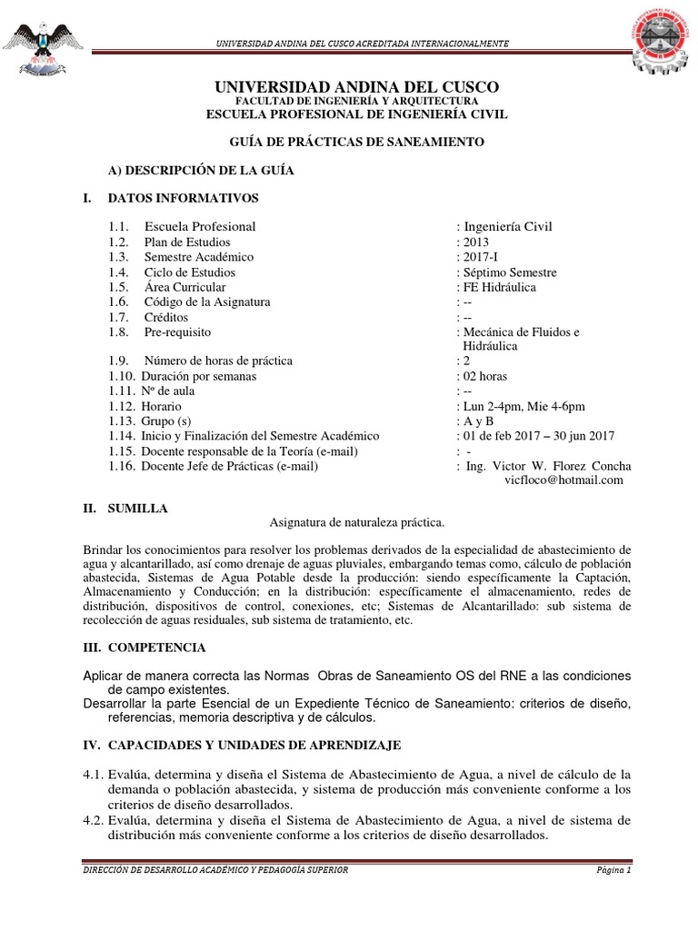 GUÍA DE PRÁCTICAS DE SANEAMIENTO - Victor - Florez - Concha | PDF ...