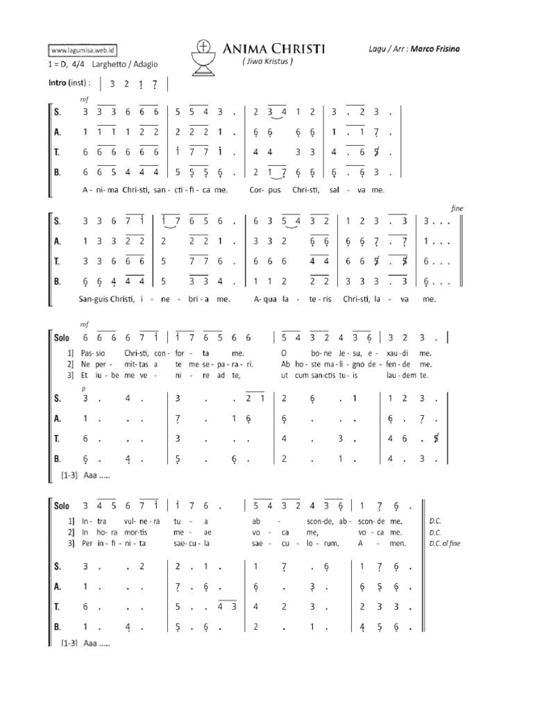 Anima Christi (Jiwa Kristus) | PDF