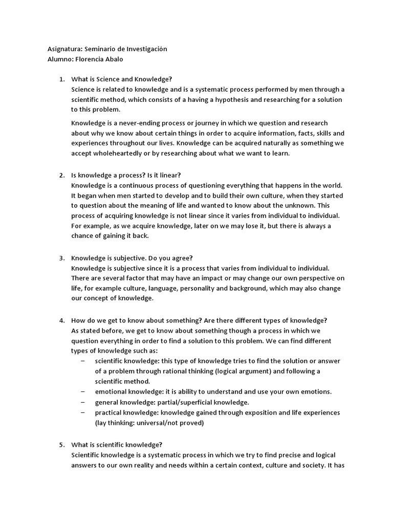 Science And Knowledge Pdf Knowledge Science