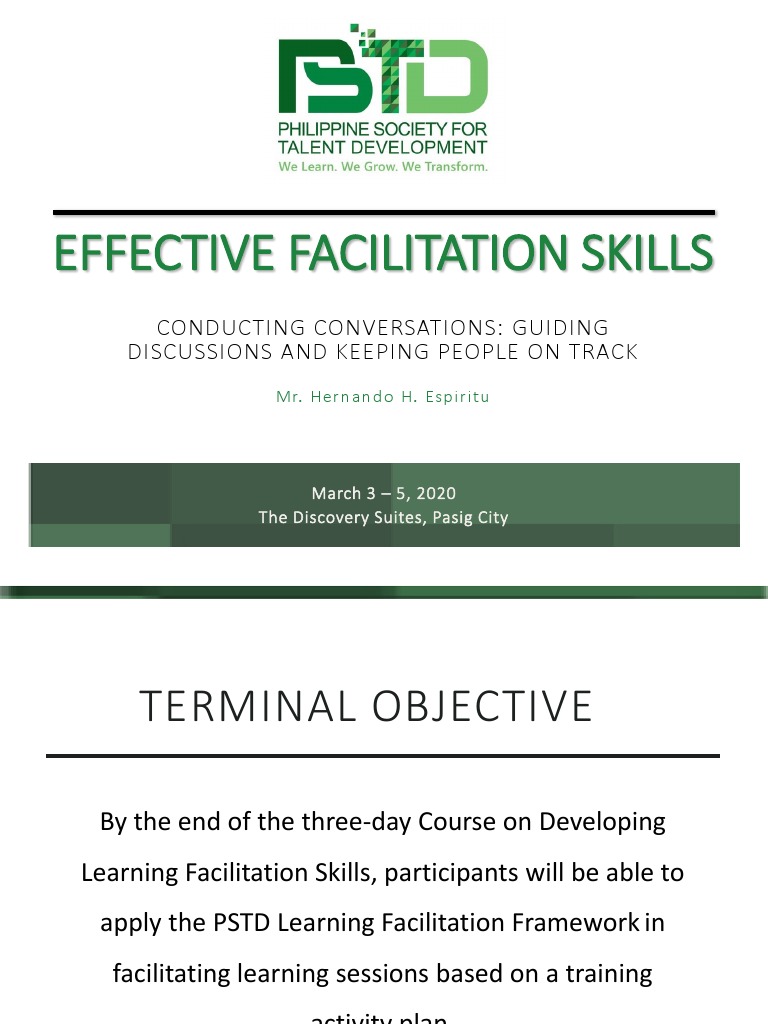 Facilitation Skills Training | PDF | Learning | Thought