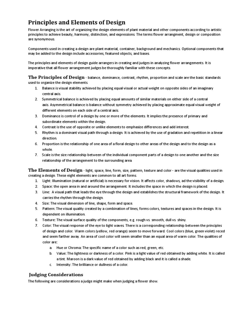 Principles and Elements of Design | PDF | Color | Senses