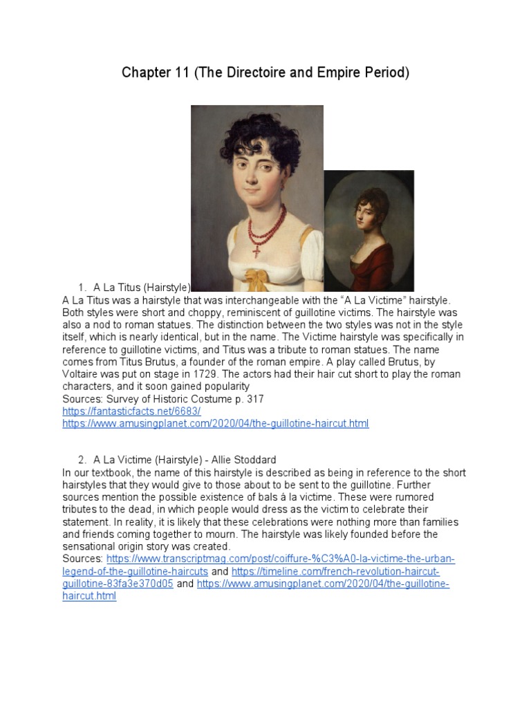 Directoire Period Fashion and Hairstyles | PDF | Trousers | Dress
