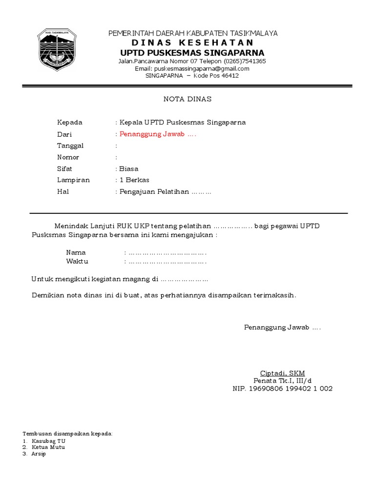 Format Nota Dinas | PDF