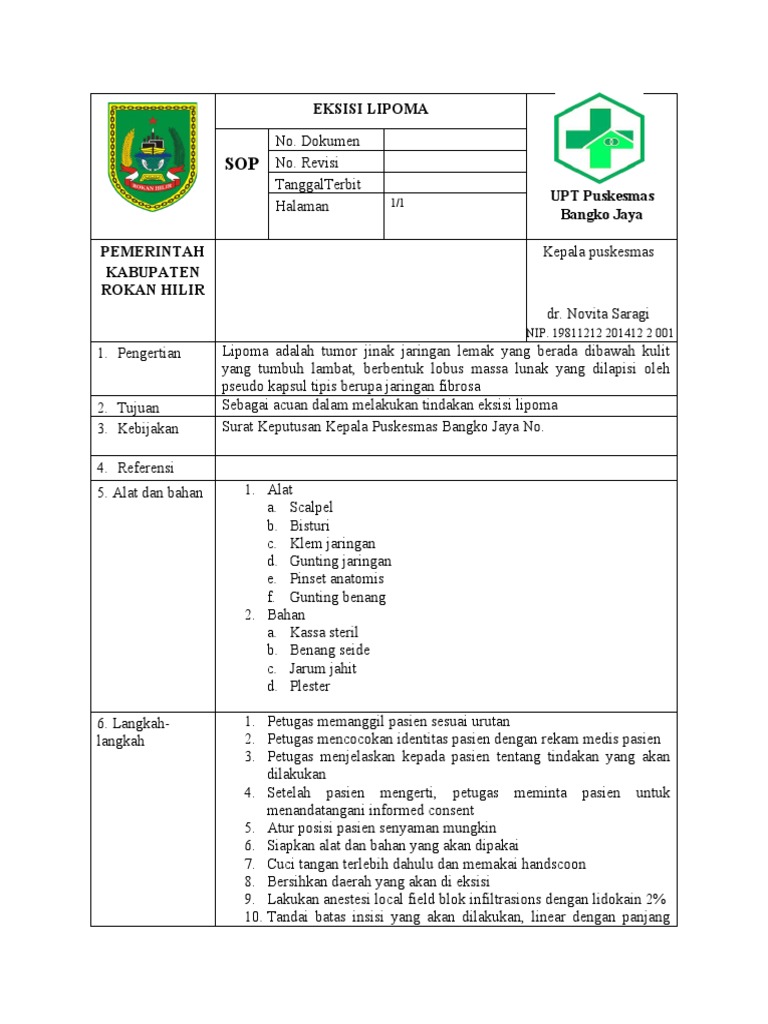 Sop Eksisi Lipoma | PDF