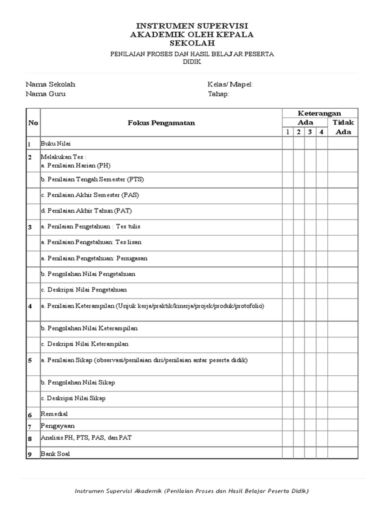 Form 4 Supervisi Penilaian | PDF