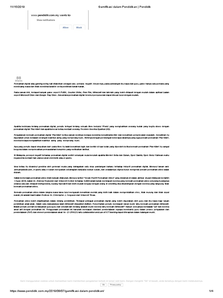 Gamifikasi Pendidikan dengan Minecraft | PDF | Ilmu Sosial