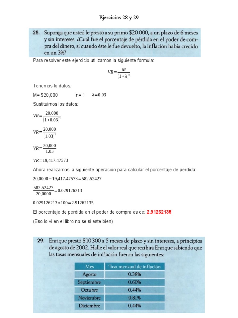 Ejercicios 28 y 29 | PDF | Métodos y materiales de enseñanza