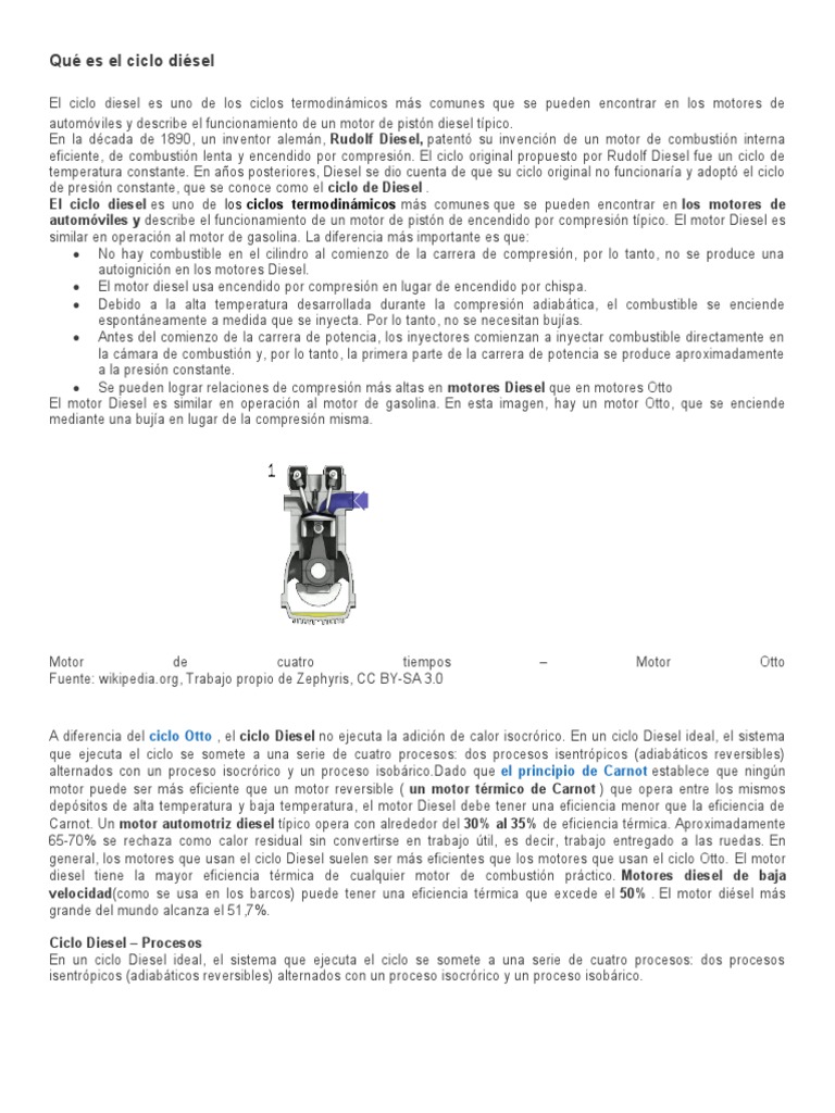 Ciclo Diesel | PDF | Motor diesel | Máquinas