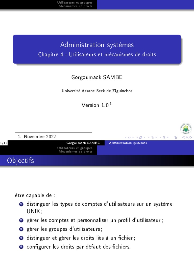 Gestion des utilisateurs et droits UNIX | PDF | Unix | Logiciel système
