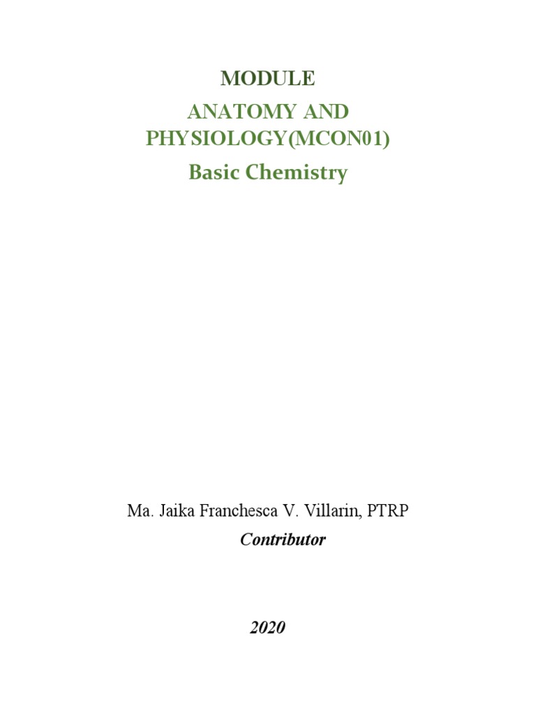 Chapter 2 Basic Chemistry | PDF | Atoms | Chemical Bond