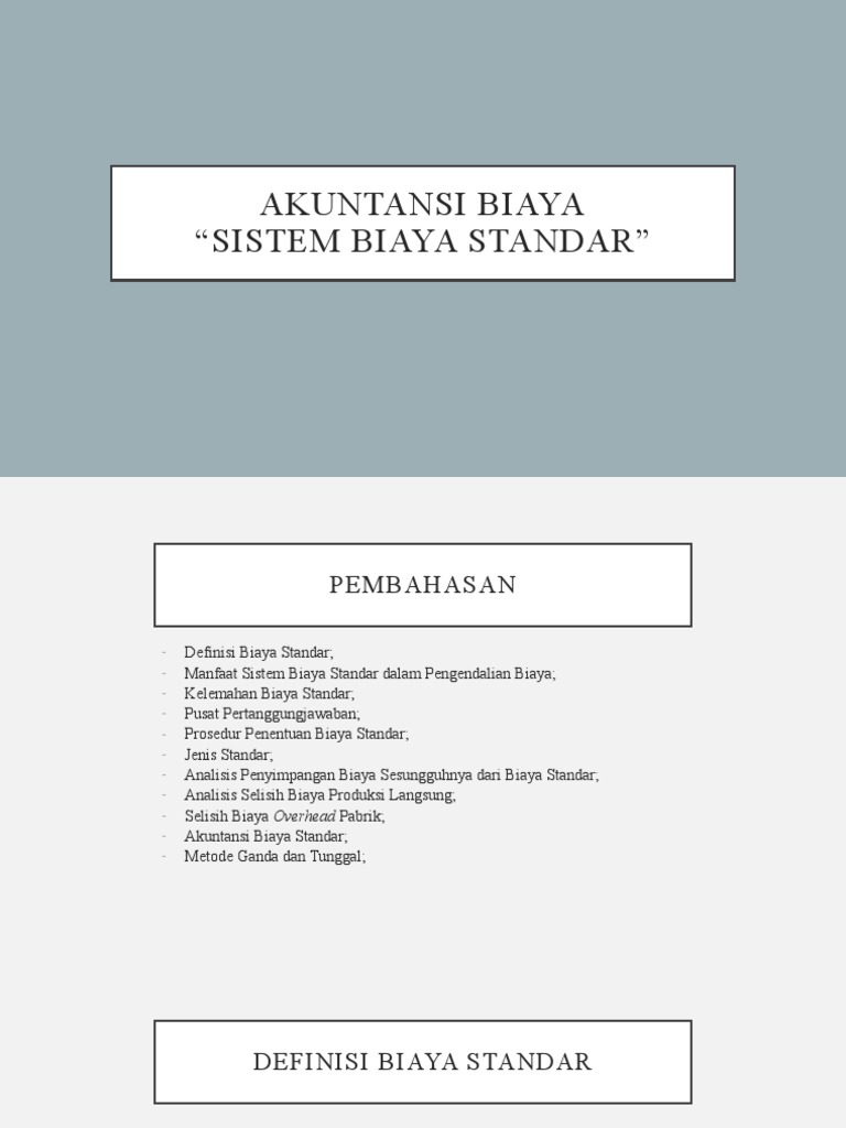 Sistem Biaya Standar | PDF
