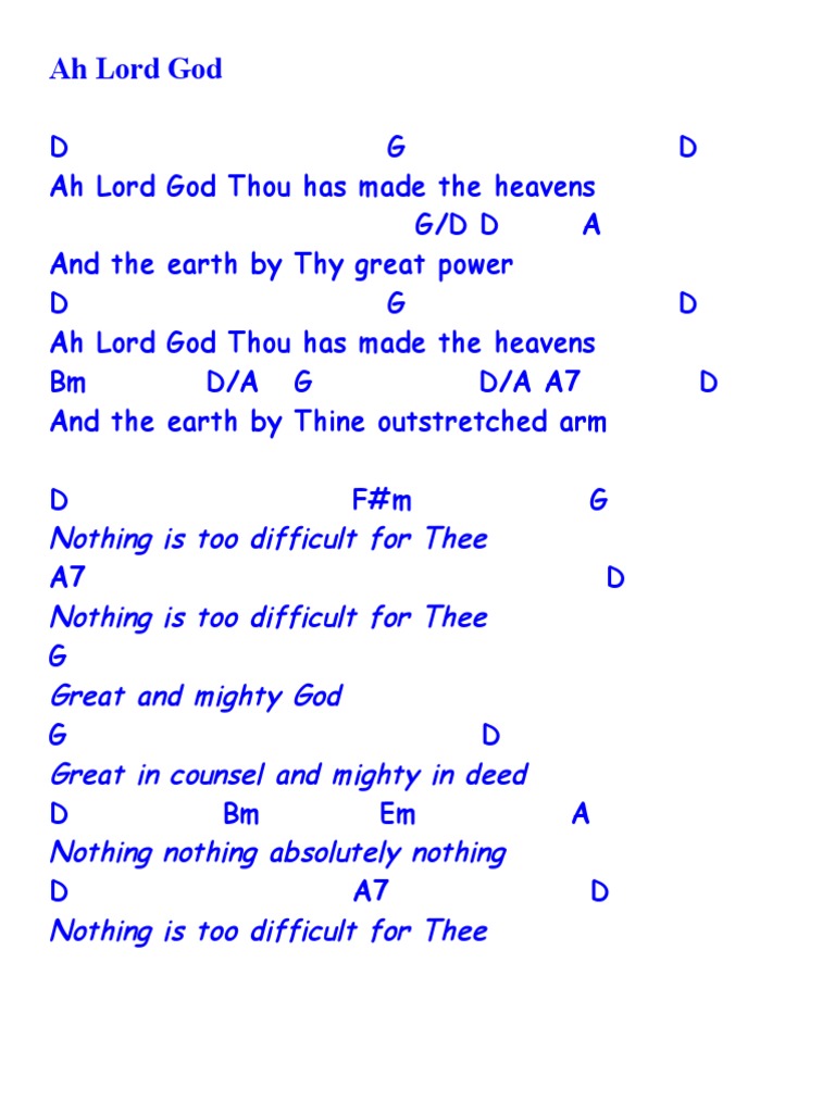 Ah Lord God: Lyrics and Chords | PDF