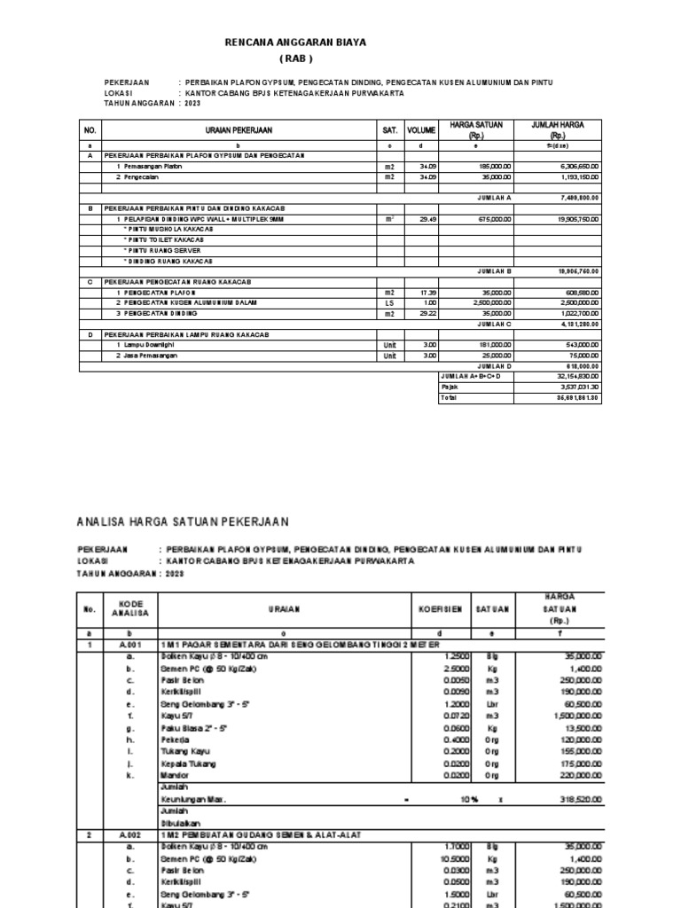 Rab Perbaikan Purwakarta | PDF
