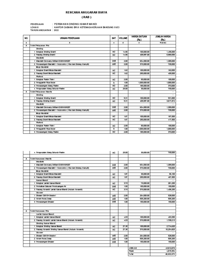 RAB Toilet Lantai 1 Rev | PDF