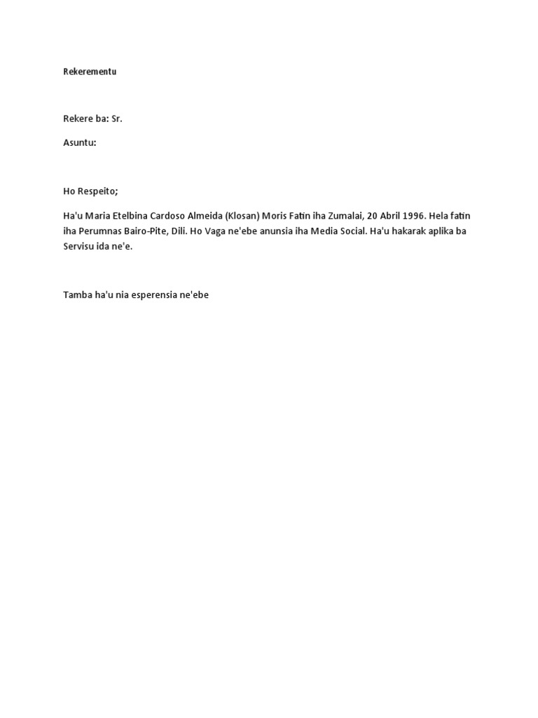 Rekerementu Tetun | PDF