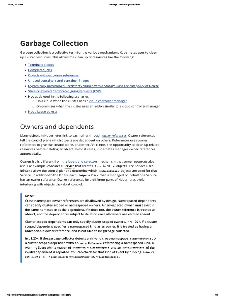 Garbage Collection - Kubernetes | PDF | Computer Engineering | Computer ... Garbage Collection - Kubernetes | PDF | Computer Engineering | Computer ...