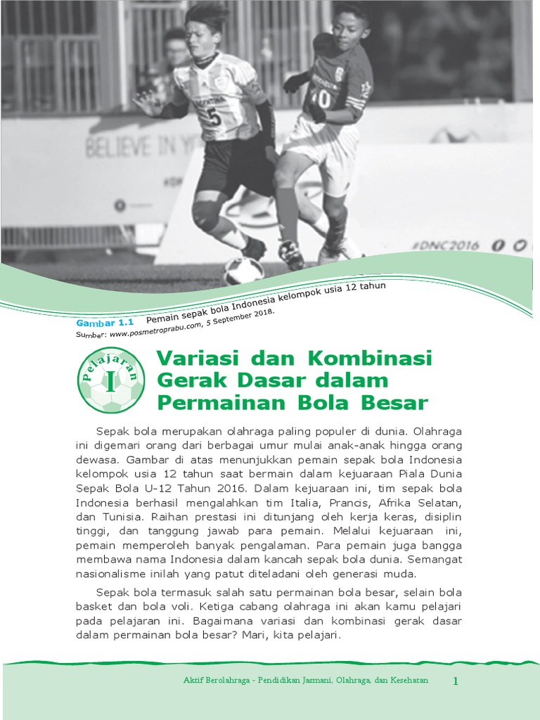 BAB I Variasi Dan Kombinasi Gerak Dasar Dalam Permainan Bola Besar ...