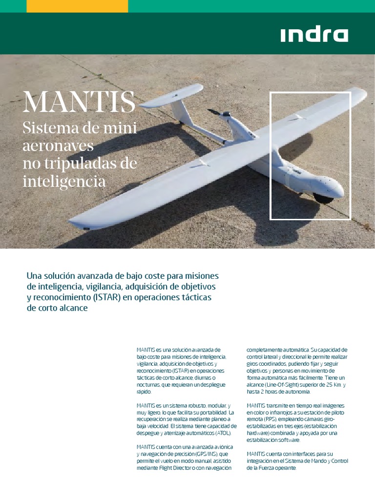 Indra Mantis Sistema de Miniaeronaves No Tripuladas de Inteligencia Es ...
