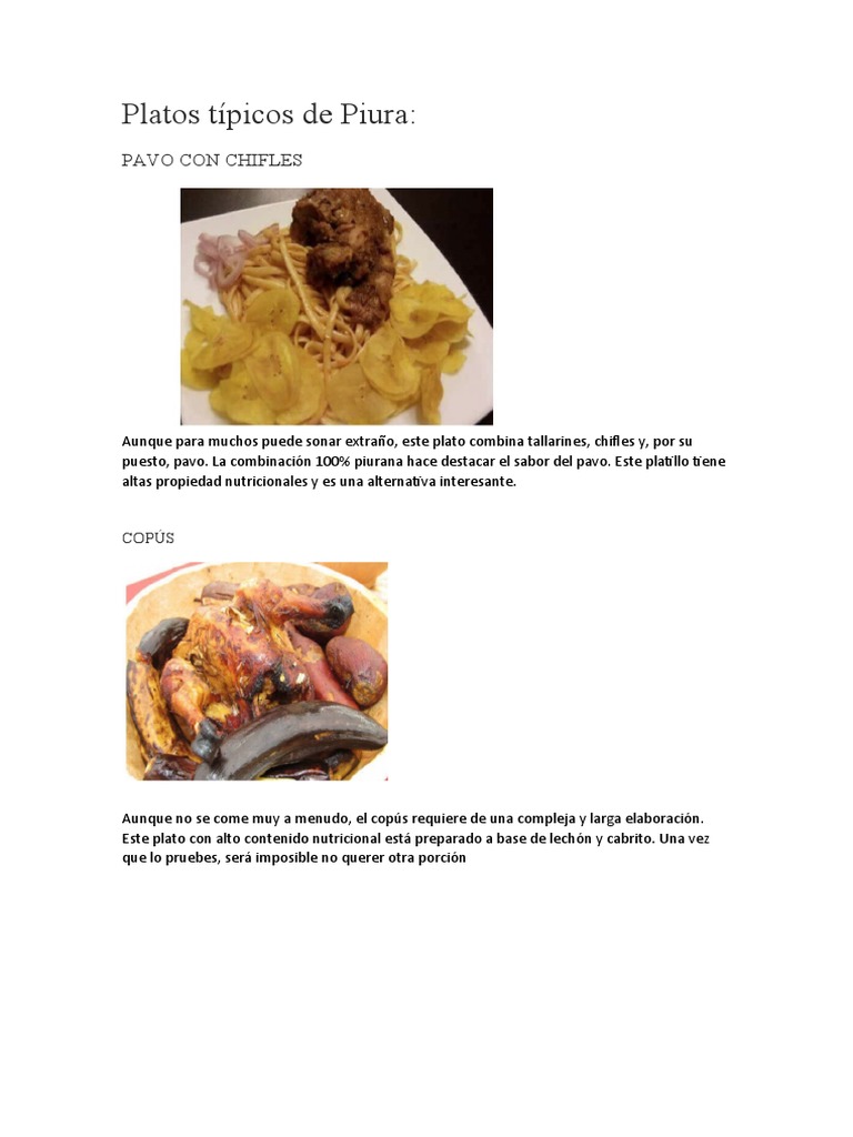 Platos Típicos de Piura | PDF | Cocina norteamericana | Ingredientes de ...