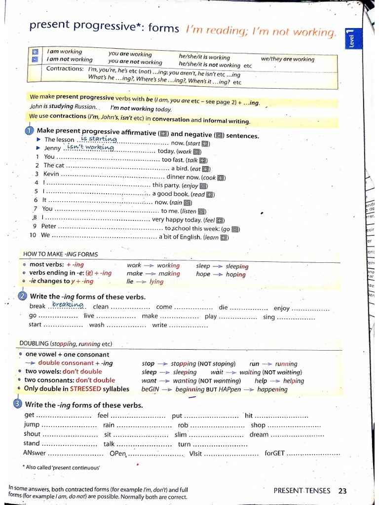 Present Progressive | PDF