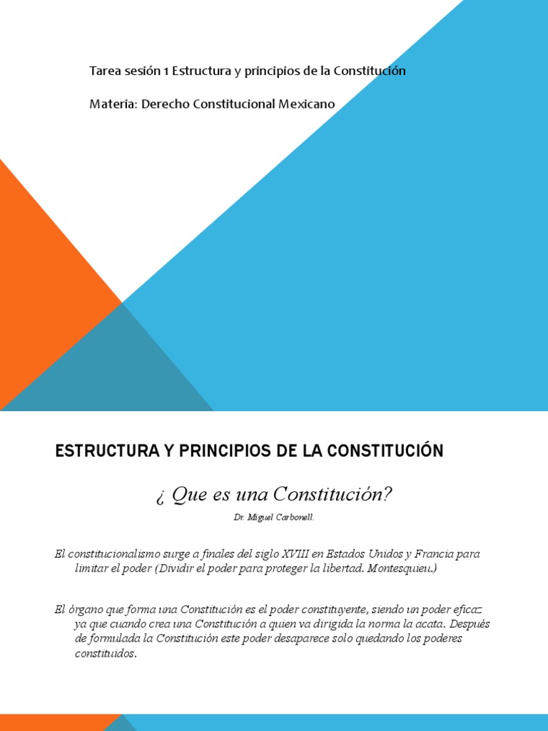 Sesión 1 Estructura y Principios de La Constitución | PDF ...