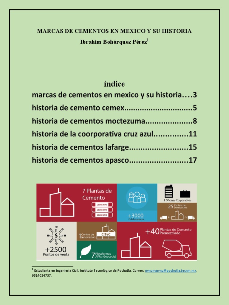 Marcas de Cementos en Mexico y Su Historia Documental 1 | PDF | Cemento ...