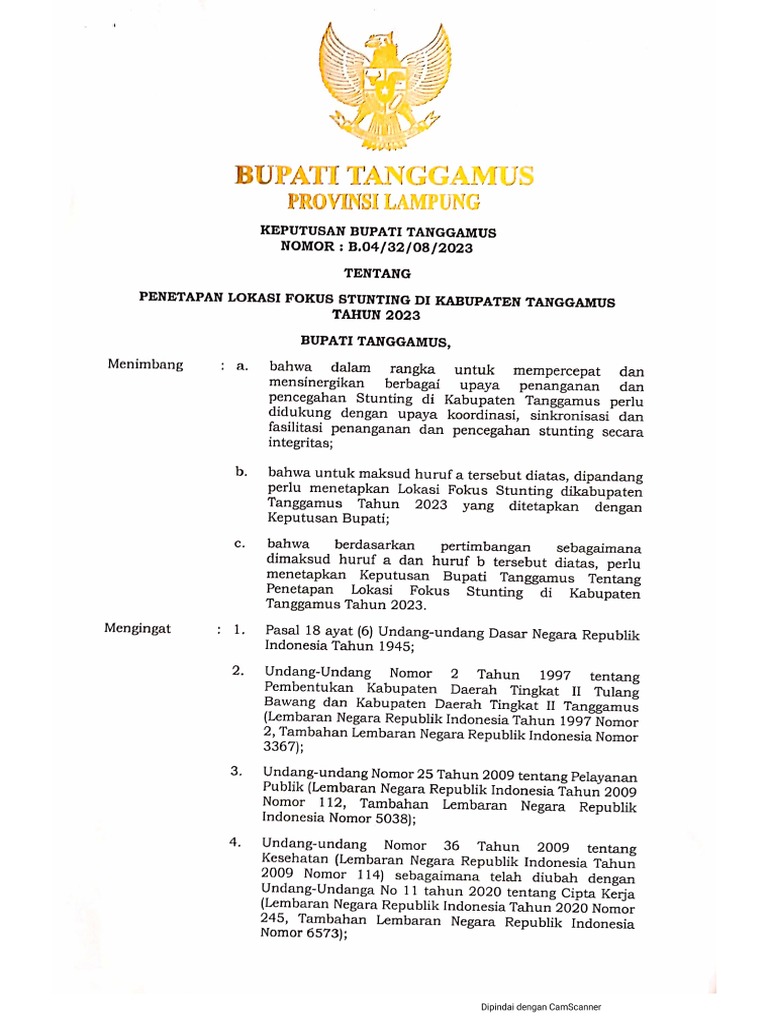 SK Lokus Stunting 2023 | PDF