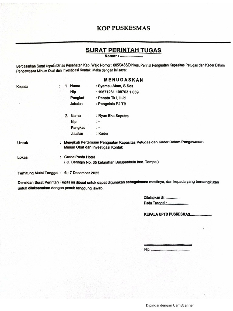 Contoh Surat Tugas Workshop | PDF