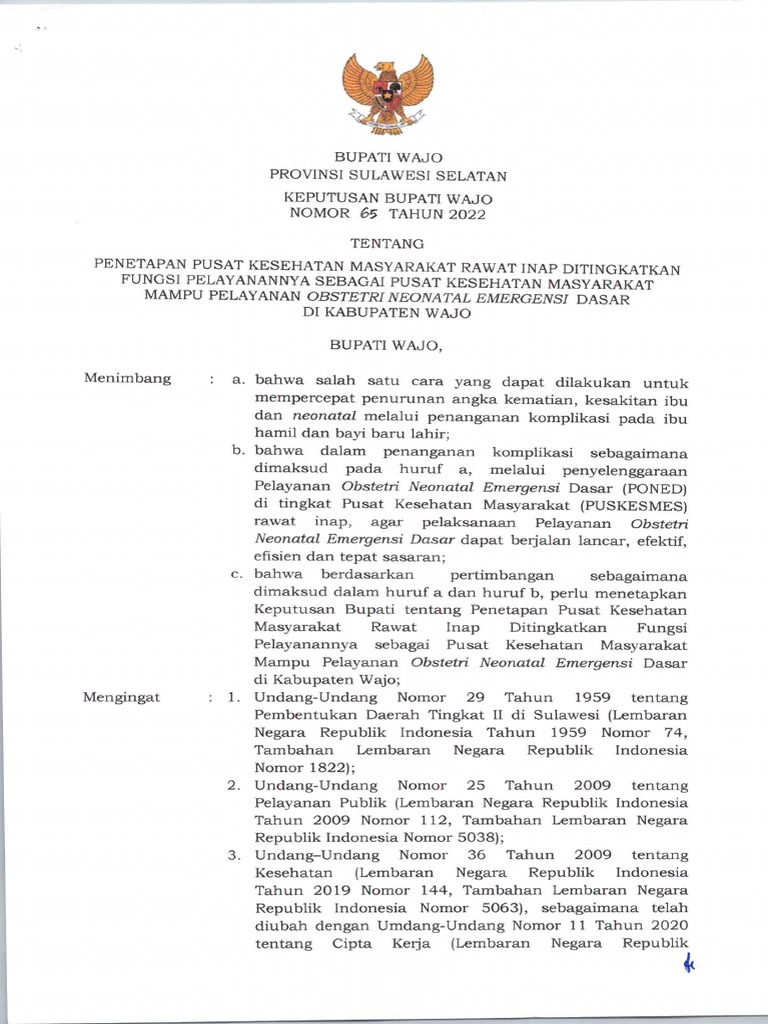 SK Bup - Puskesmas Mampu Poned | PDF