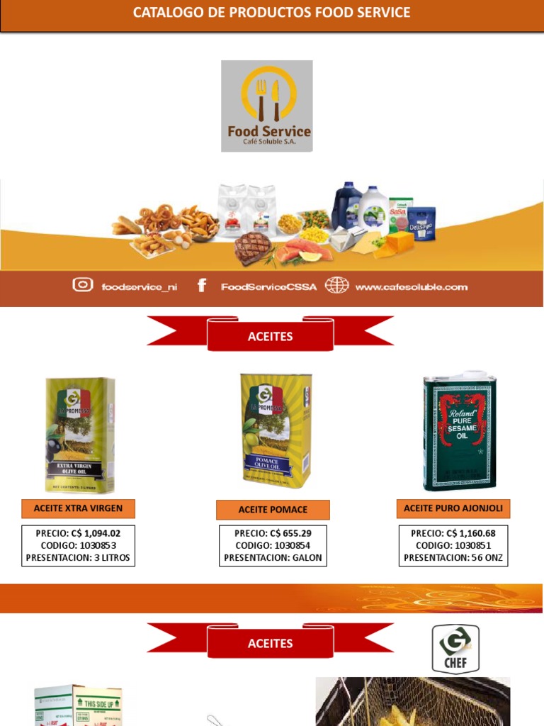 Catalogo Food Service Actual | PDF | Salsa de tomate | Salsa