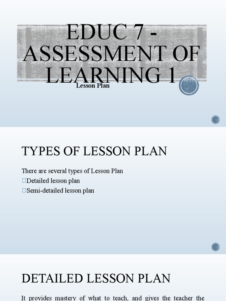 Educ 7 - 7 | PDF | Lesson Plan | Teachers