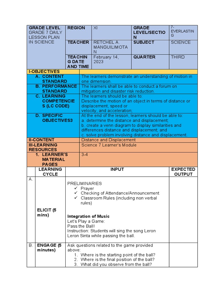 Distance and Displacement | PDF | Distance | Learning