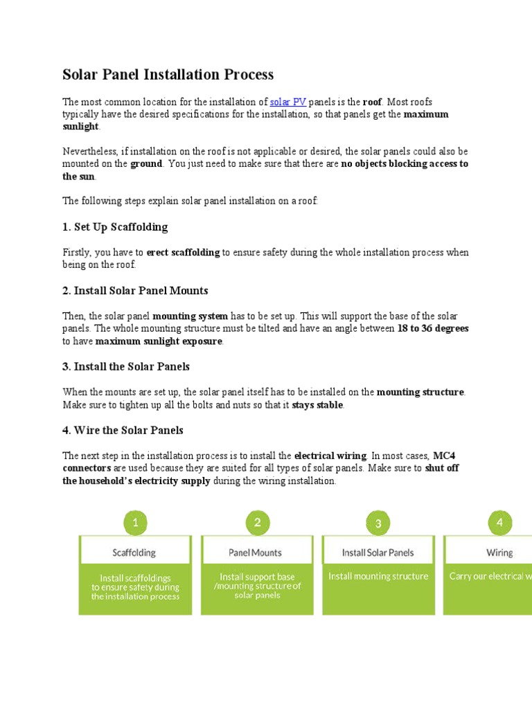 Solar Panel Installation Process | PDF | Solar Panel | Photovoltaics