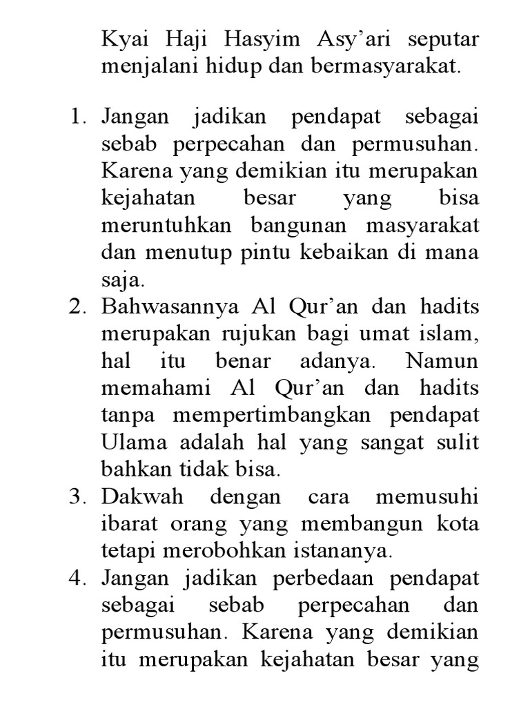 Kyai Haji Hasyim Asy | PDF