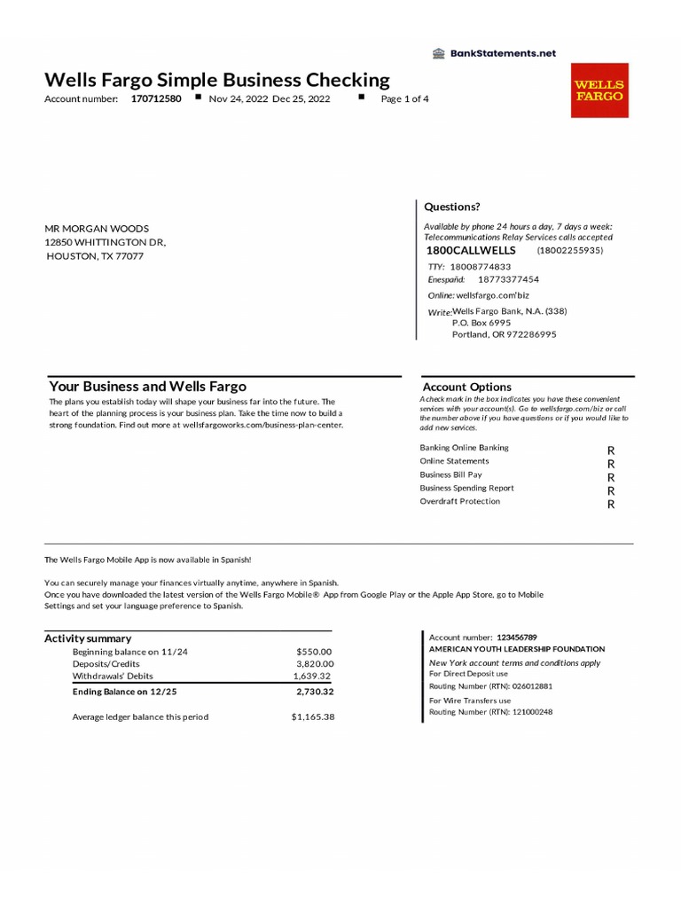Wells Fargo Statement - 20230213 23.13.45 | PDF