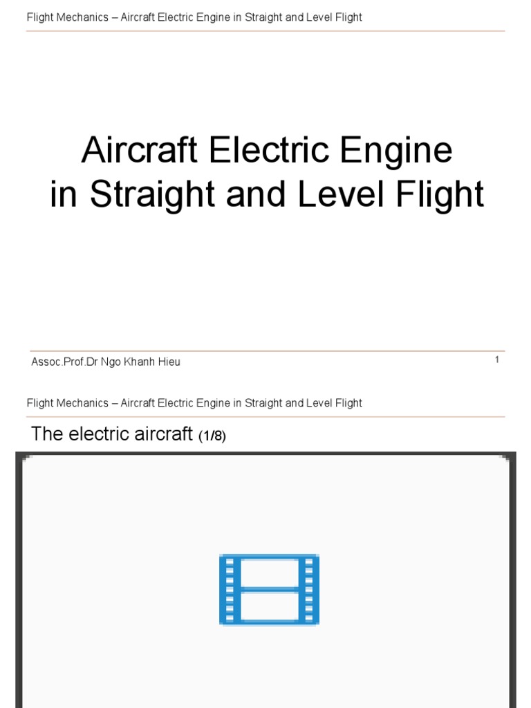 Lecture 05 Aircraft Electric Engine in Straight Level Flight | PDF | Aircraft | Flight