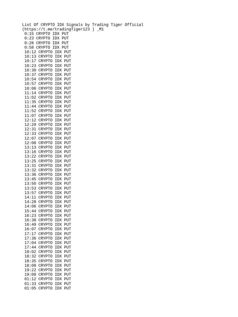 CRYPTO IDX Signals | PDF | Business