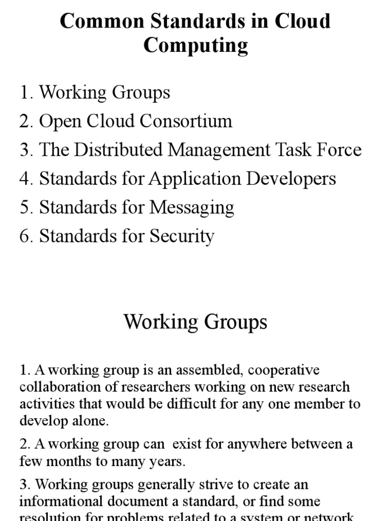 Cloud Computing Standards Overview | PDF | Representational State Transfer | Soap