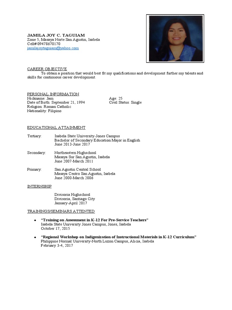 Jamila Joy Resume | PDF | Teachers | Learning