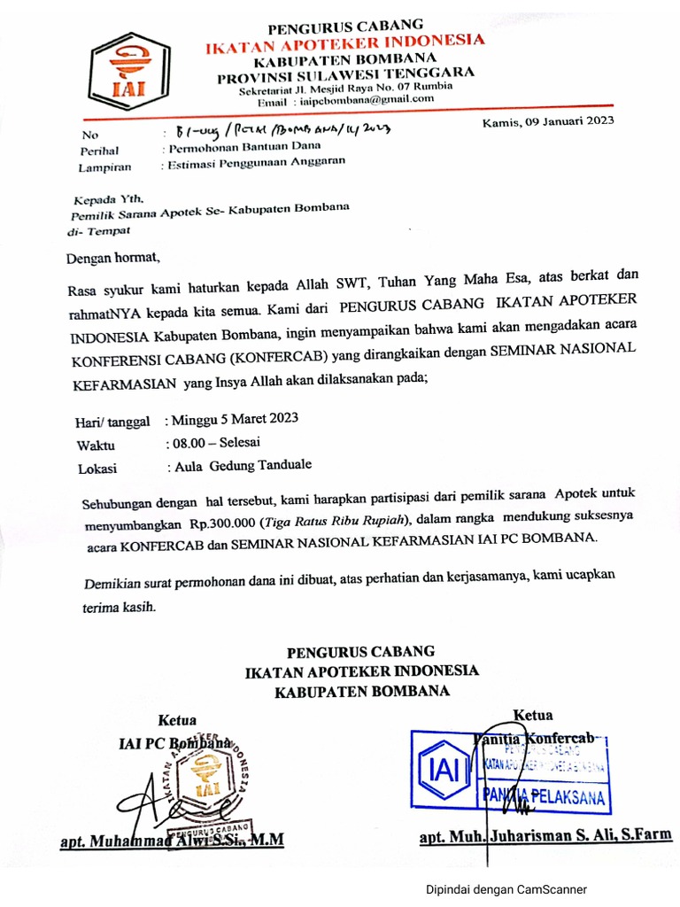 Surat Permohonan Kontribusi Psa | PDF