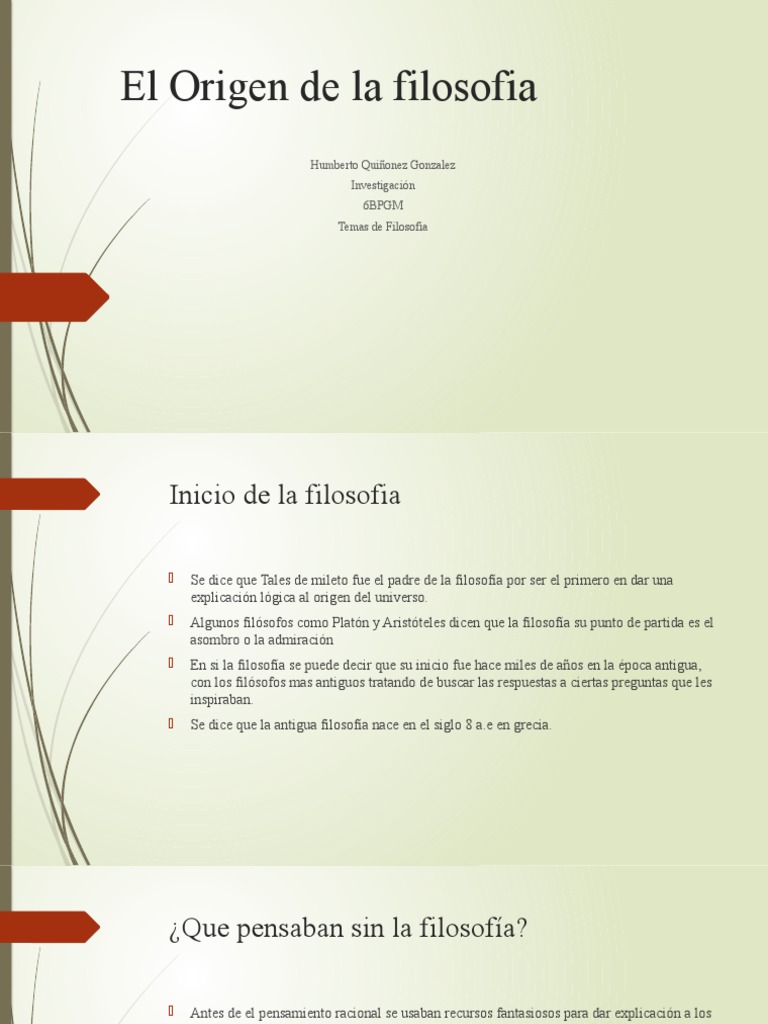 El Origen de La Filosofia | PDF