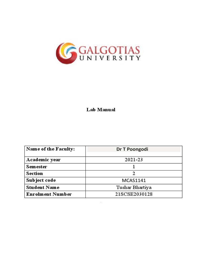SQL Lab File (1-10) - Tushar-21scse2030128 | PDF | Relational Database ...