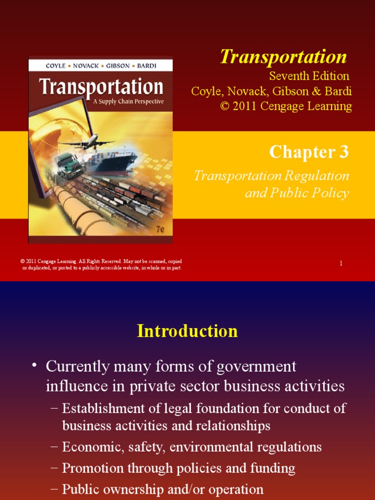 Chapter 3.transportation Regulation and Public Policy | PDF ...